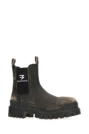 Balenciaga Black Leather Chelsea Boots - Multicolor