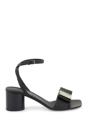 FERRAGAMO Leather Sandals With Double Bow Detailing