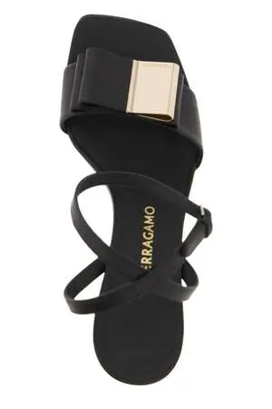 FERRAGAMO Leather Sandals With Double Bow Detailing