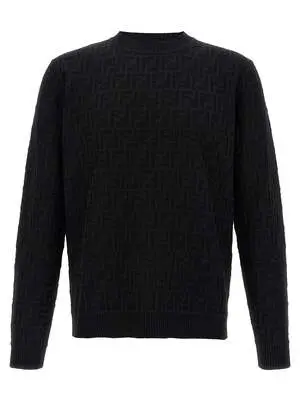 Fendi Ff Jacquard Crew Neck Sweater
