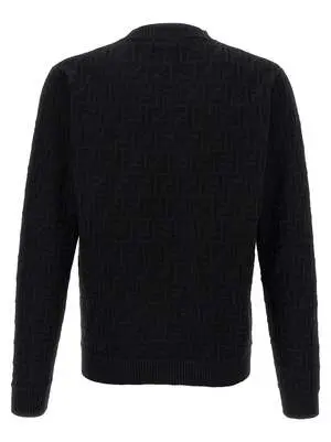Fendi Ff Jacquard Crew Neck Sweater