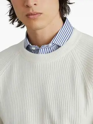 Brunello Cucinelli Cashmere Ribbed Crewneck Sweater