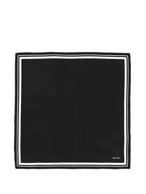 TOM FORD Silk Frame Pocket Square - Black