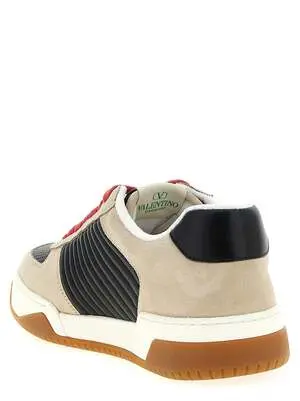 Valentino Garavani Suede And Leather "sparry" Sneakers - Multicolor