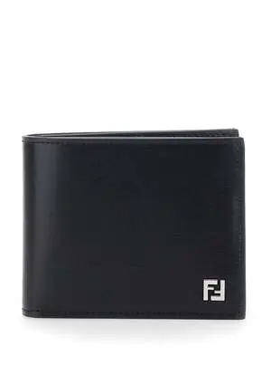 Fendi Black Wallet With Logo Plate On The Front In Leather For - Multicolor