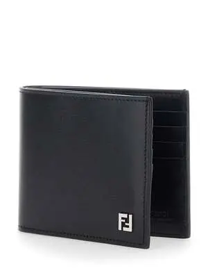 Fendi Black Wallet With Logo Plate On The Front In Leather For - Multicolor