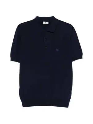 Etro Knitted Cotton Polo Shirt - Blue
