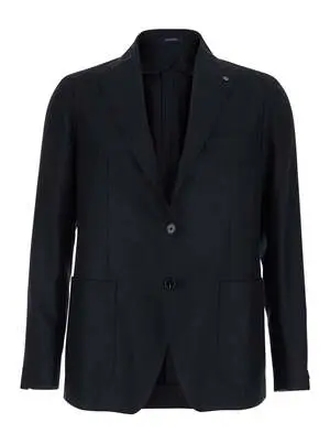 Tagliatore Montecarlo Single-breasted Wool And Silk Blend Jacket - Gray