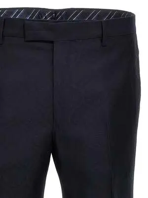 Etro Jacquard Cotton Wool Slim Fit Trousers