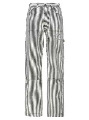 Amiri Carpenter Pants With Striped Pattern And Logo Embroidery