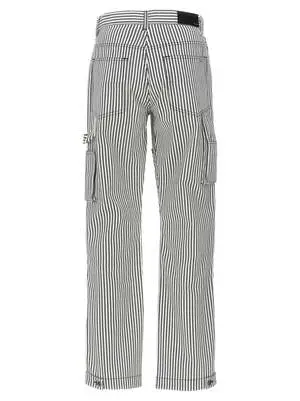 Amiri Carpenter Pants With Striped Pattern And Logo Embroidery