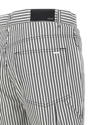 Amiri Carpenter Pants With Striped Pattern And Logo Embroidery