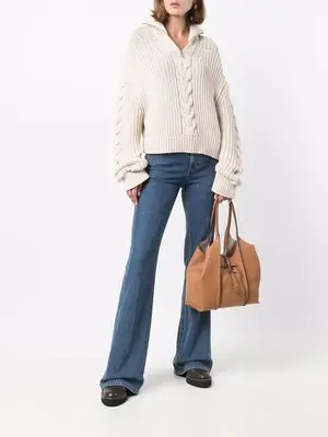 TOD'S Small Leather Tote Bag With Gold-tone Logo - Multicolor