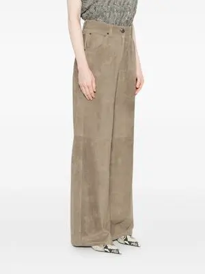Brunello Cucinelli Paneled Leather Trousers