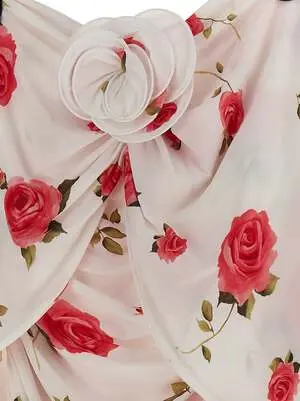 Magda Butrym 09 Rose Print Draped Dress