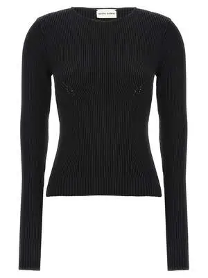 Magda Butrym Ribbed Viscose Blend Sweater - Black