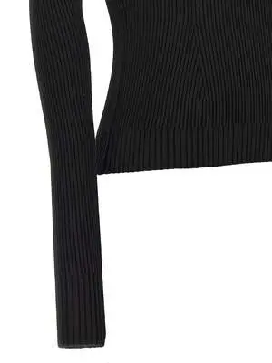 Magda Butrym Ribbed Viscose Blend Sweater - Black