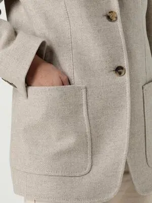 Max Mara Tailored Jacket In Natural Wool And Cashmere Blend