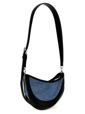 MUGLER Denim Spiral Curve Shoulder Bag - Multicolor