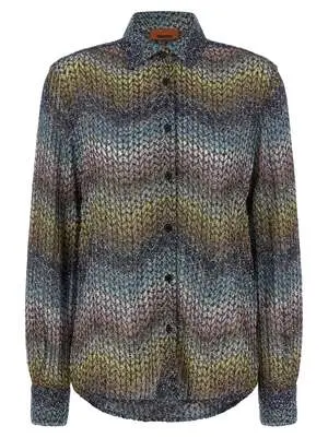 Missoni Lamé Viscose Shirt With Micro Sequins - Multicolor