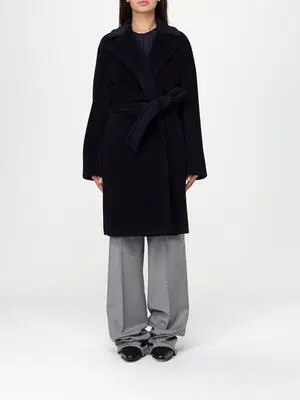 Max Mara Max Mara Studio Belted Wool Coat Blue