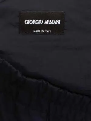 Giorgio Armani Pleated Cotton Trousers With Elasticated Waist - Blue
