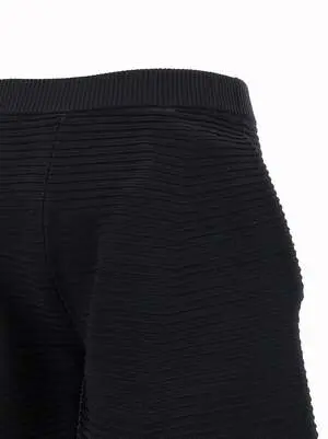 Issey Miyake Corrugated Knit Cropped Wide-leg Pants