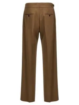 Dolce & Gabbana Tailored Virgin Wool Blend Trousers - Brown