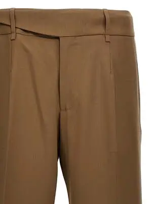 Dolce & Gabbana Tailored Virgin Wool Blend Trousers - Brown