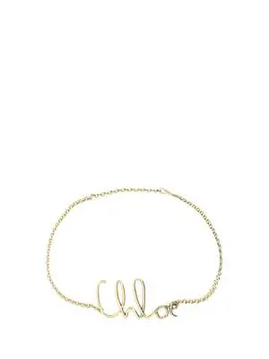 Chloé Metal Chain Belt With Monogram Detail - Gold