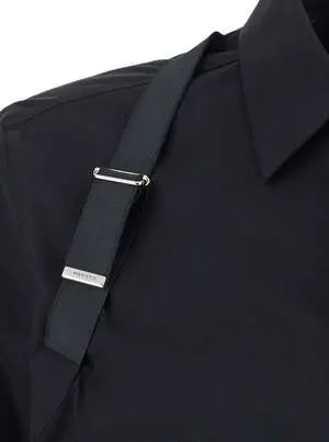 Alexander McQueen Harness' Shirt With Classic Collar And Strap Detail On Sleeve In Cotton For