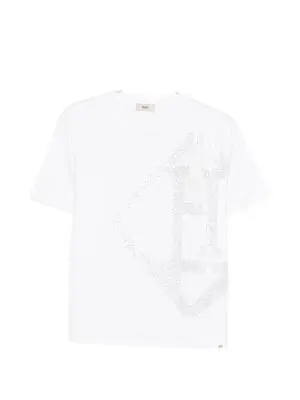 Herno Cotton Crewneck T-shirt With Embellished Logo - Multicolor