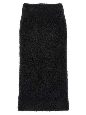 BALENCIAGA Balenciaga Tweed Midi Skirt With Back Slit