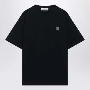 Stone Island Navy T-shirt With Logo Patch