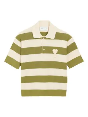 AMI Paris De Coeur Striped Polo - Multicolor