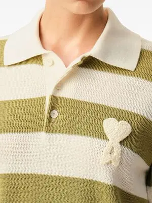 AMI Paris De Coeur Striped Polo - Multicolor