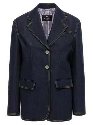 Etro Single-breasted Denim Blazer