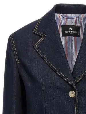 Etro Single-breasted Denim Blazer
