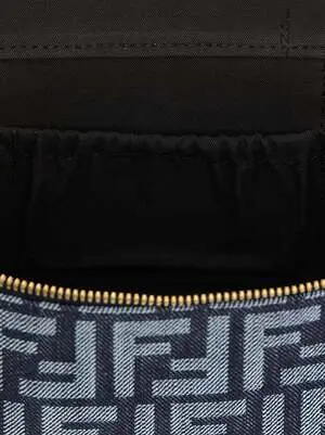 Fendi Ff Denim Vanity Handbag - Blue