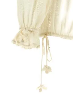 Isabel Marant Étoile Dalyna Cotton Mesh Blouse With Embroidery - Cream