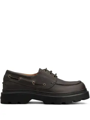 TOD'S Lug Sole Leather Boat Shoes - Brown