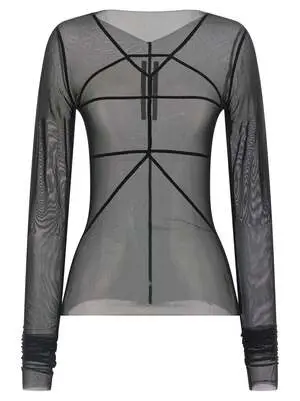 RICK OWENS RICK OWENS Temple Top Semi-Transparent Tulle Sweater