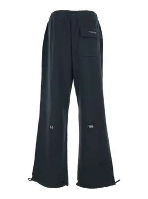 44 LABEL GROUP Black Pants With Elastic Waist And Drawstring Hem In Tech Fabric