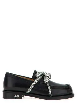 Mach & Mach Leather Embellished Loafers