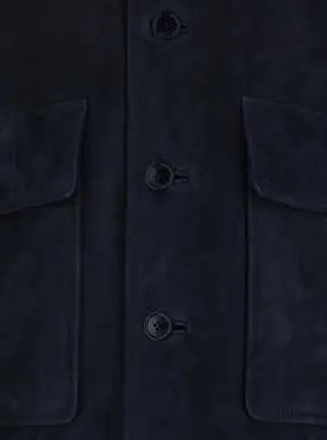 Gucci Suede High Neck Jacket With Web Detail