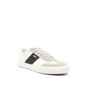 BOSS Leather & Suede Panelled Low-top Trainers