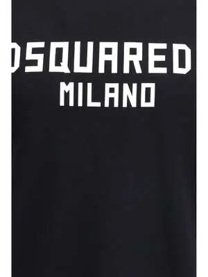 Dsquared2 T-shirt With “ Milano” Logo Printed - Black