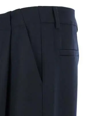 Dolce & Gabbana Wool Trousers With Belt Loops And Cuffed Hem