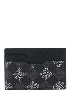Amiri Black Card Holder With All-over Logo In Leather