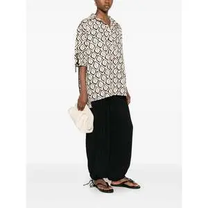 Max Mara Geometric Print Cotton Blouse - Cream